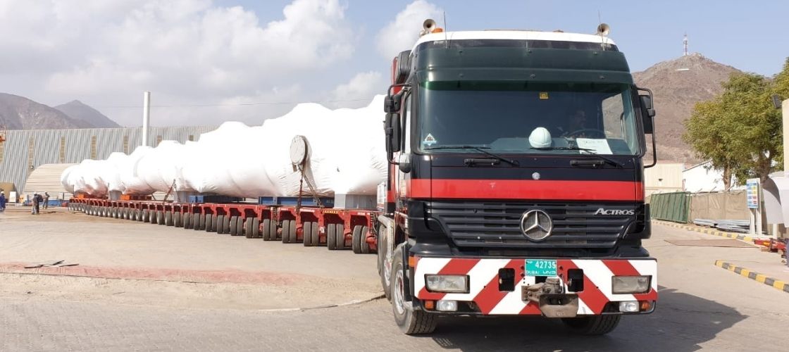60M Long & 190 Ton Demethaniser (2Nos) Transport From Fujairah FZE To ...